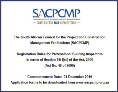 THE SOUTH AFRICAN COUNCIL FOR THE PROJECT AND CONSTRUCTION MANAGEMENT ...