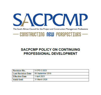 SACPCMP POLICY ON CONTINUING PROFESSIONAL DEVELOPMENT - SACPCMP