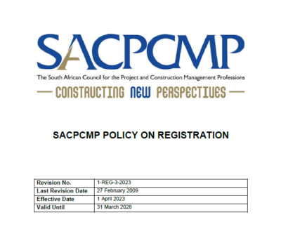 SACPCMP POLICY ON REGISTRATION - SACPCMP