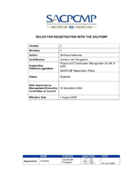SACPCMP RULES FOR REGISTRATION - SACPCMP