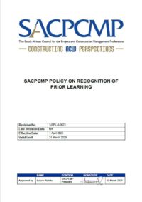 SACPCMP POLICY FOR THE RECOGNITION OF PRIOR LEARNING - SACPCMP